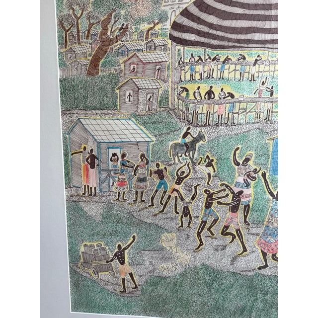 Village Scene in Mixed Media | Chairish