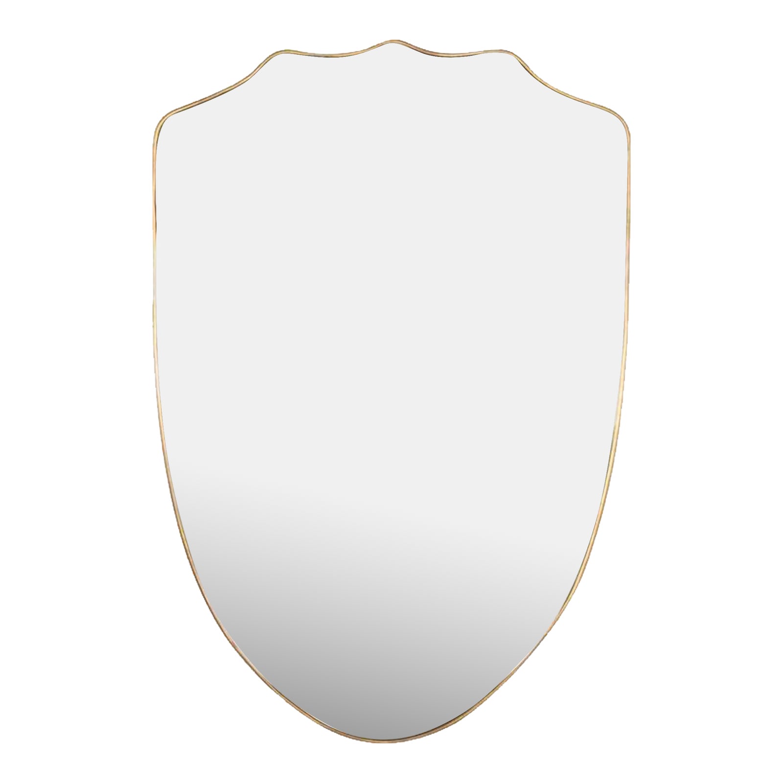 1950s Large Italian Shield Brass Mirror | Chairish