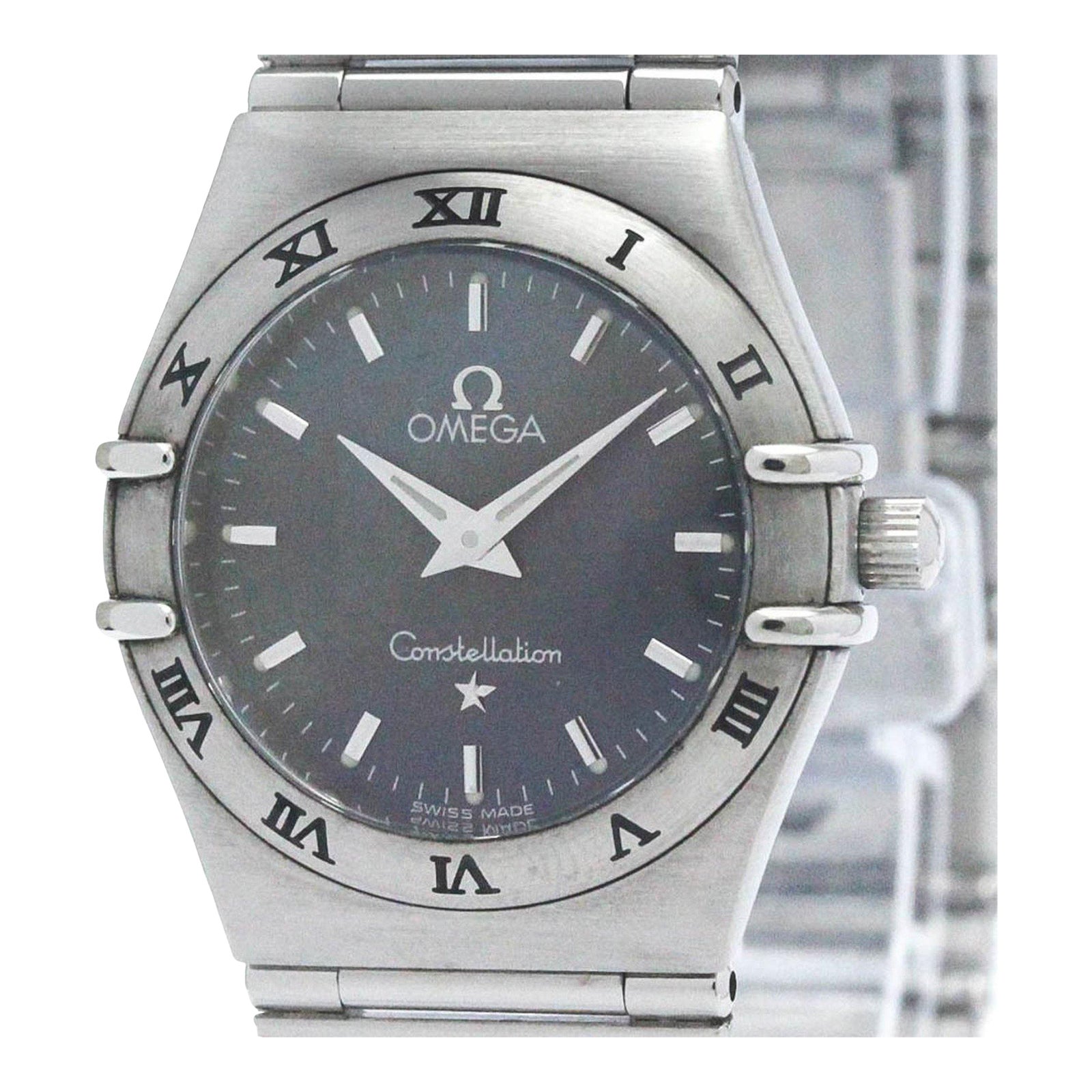 Omega Polished Constellation Stainless Steel Quartz Mens Watch 1512.40 ...