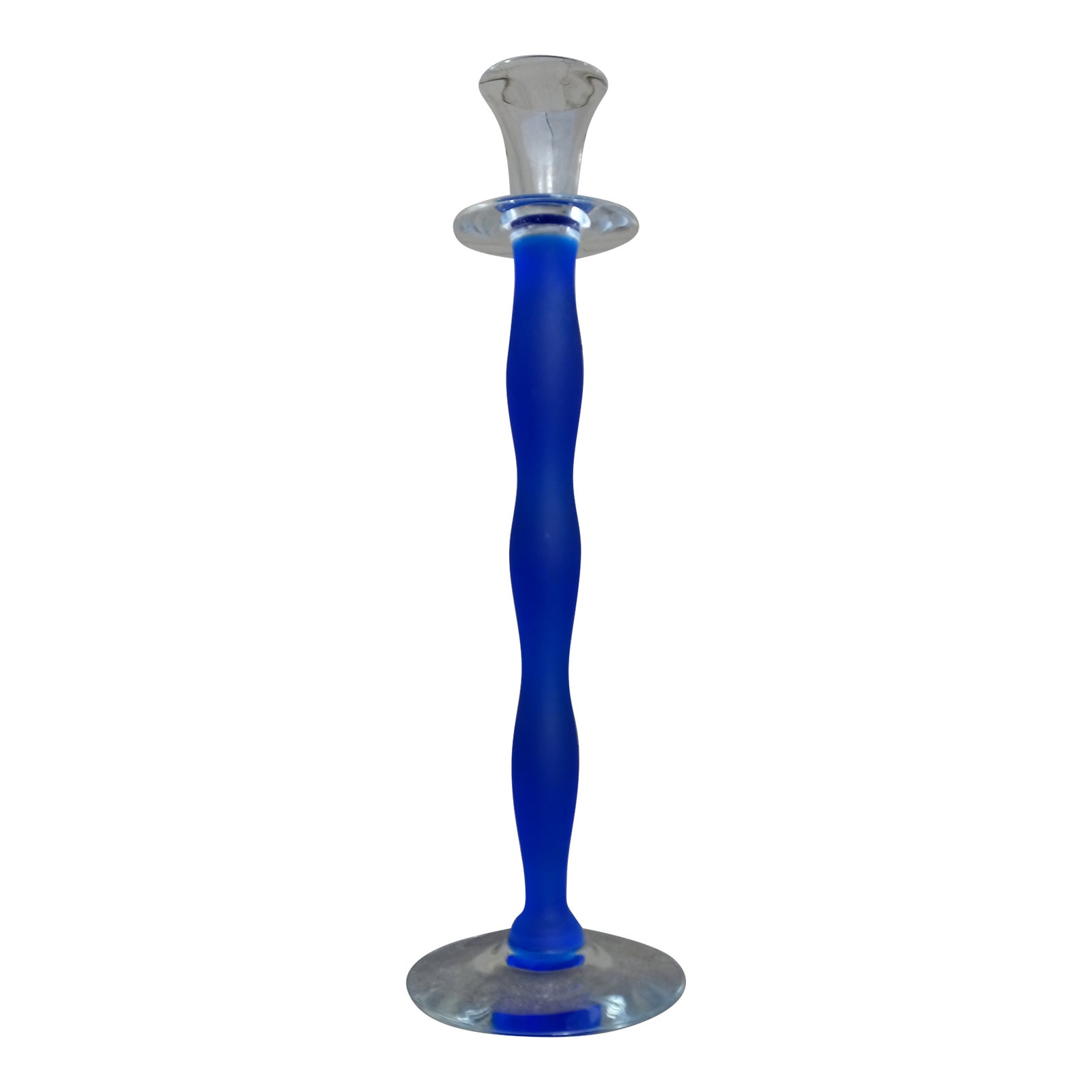 Late Twentieth Century Cobalt Blue Orrefors Celeste Candlestick by Anne ...