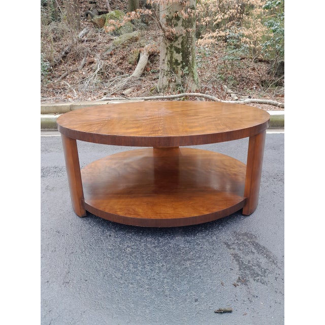 Round Century Furniture Company Art Deco Style Cocktail Table | Chairish