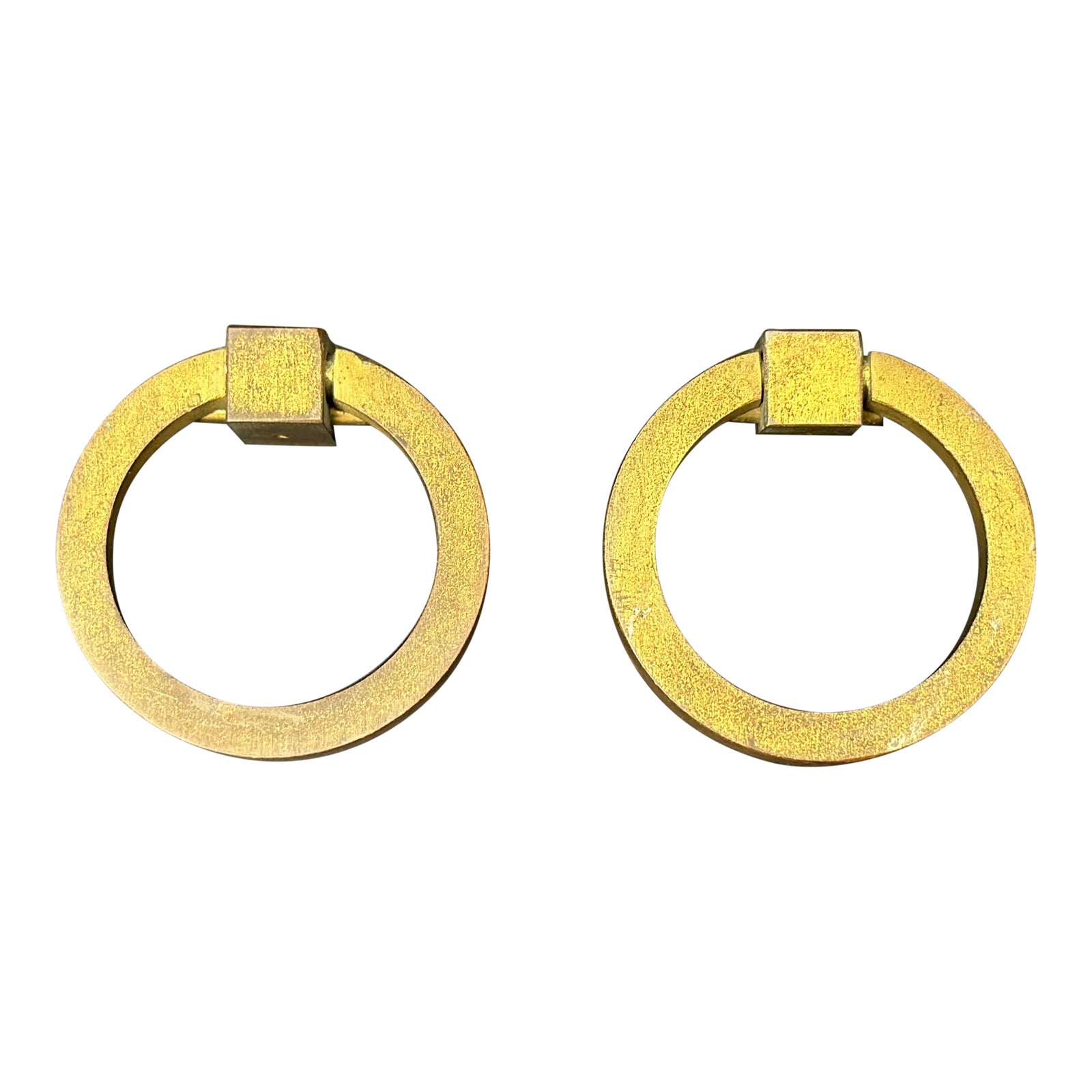 Original Mid-Century Modern Brass Ring Drawer Pulls A15 - a Pair | Chairish