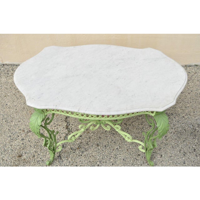 Antique French Art Nouveau Wrought Iron Marble Turtle Top Console ...