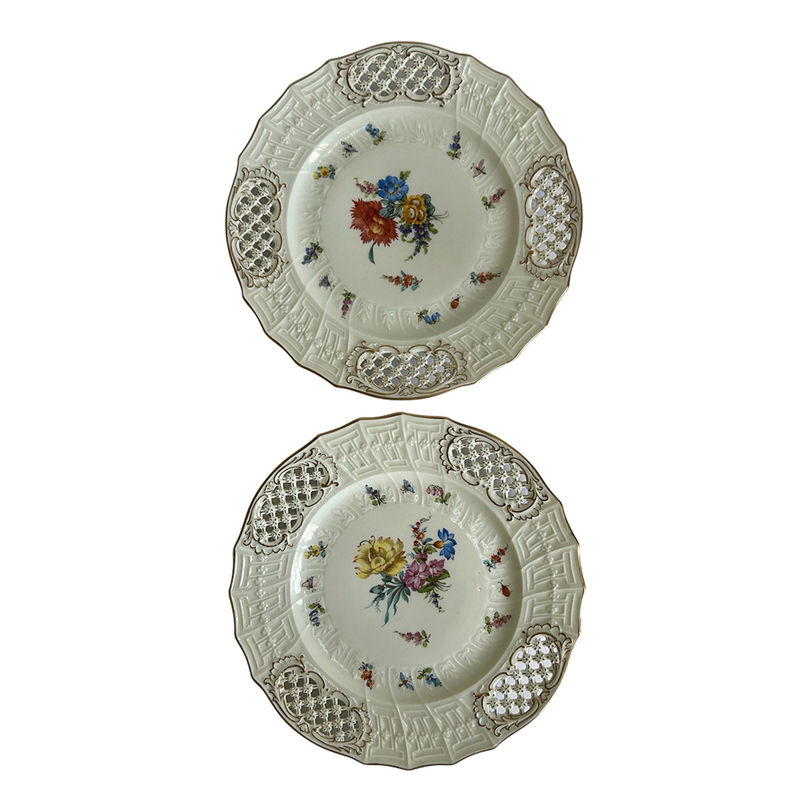 Antique Fischer & Mieg of Pirkenhammer Bohemian Porcelain Pierced Hand ...