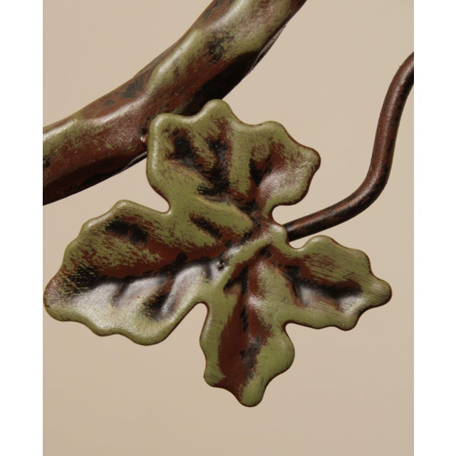 Wrought Iron 3 Panel Leaf & Berries Room Divider Folding Screen | Chairish