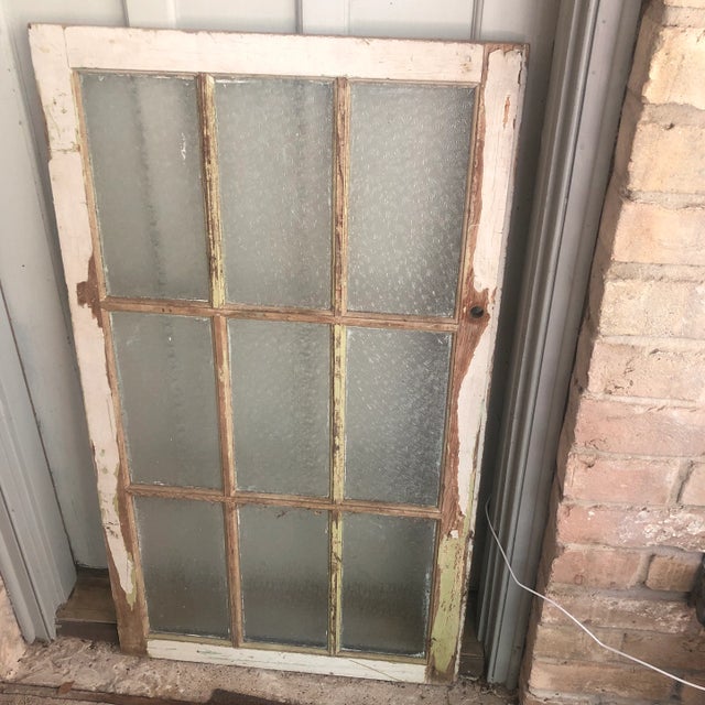 1950s Green Paint Slag Glass Window | Chairish