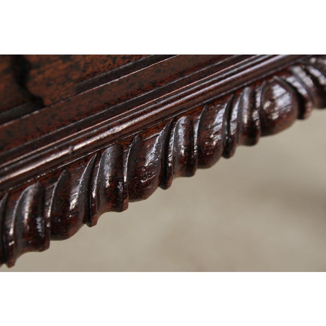 Henredon Mahogany Marble Top Console Table | Chairish