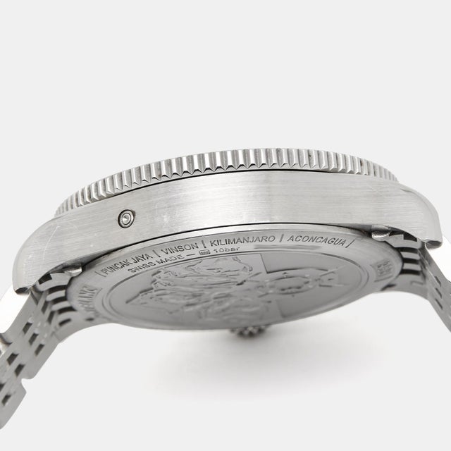 Montblanc Black Stainless Steel Geosphere 125872 Men's Wristwatch 42 Mm ...