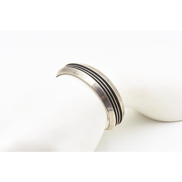 Navajo Native American Sterling Silver Cuff Bracelet by Tom Hawk | Chairish
