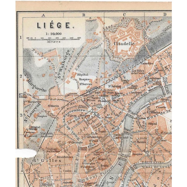 Antique Map of Liege Belgium | Chairish
