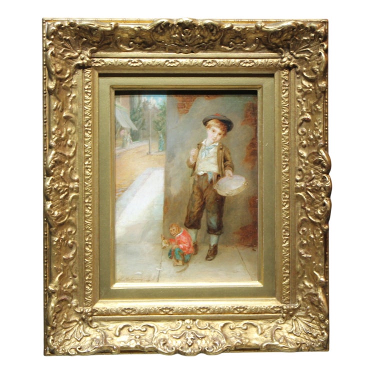 Augustus Edwin Mulready, Little Boy, 1881, Oil on Board | Chairish