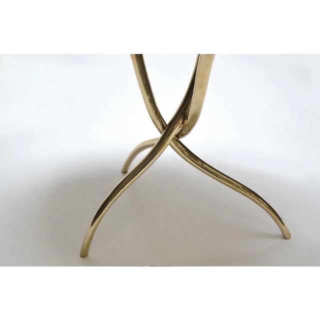 Solid Brass Side Tables With Agate Stone | Chairish