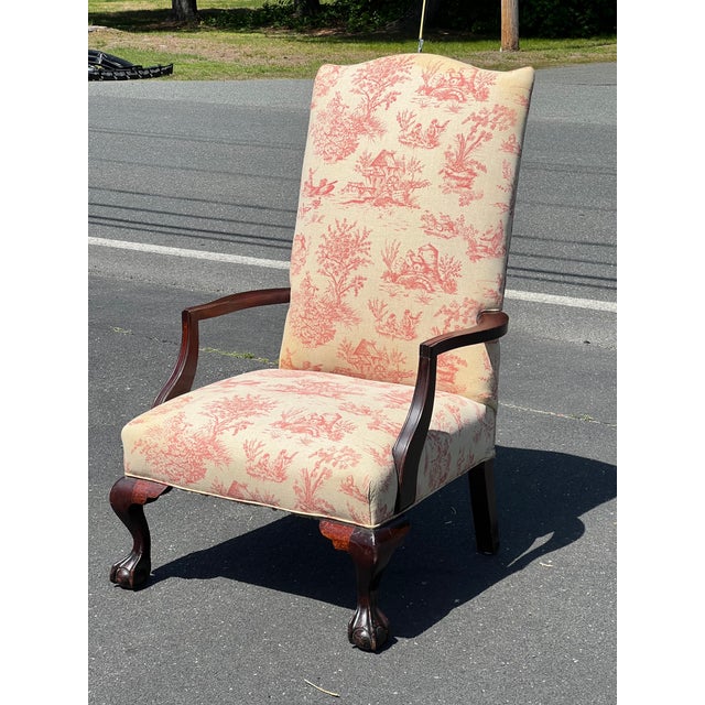 Antique 19th Century Chippendale Martha Washington Lolling Chair | Chairish