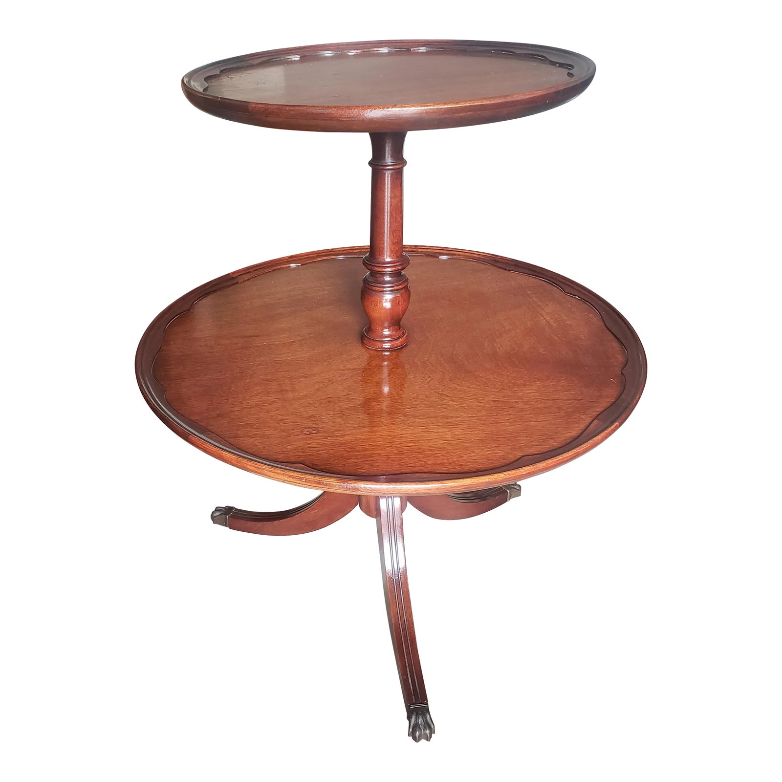 Brandt Furniture Solid Mahogany 2-Tier Tripod Pedestal Dumb Waiter ...