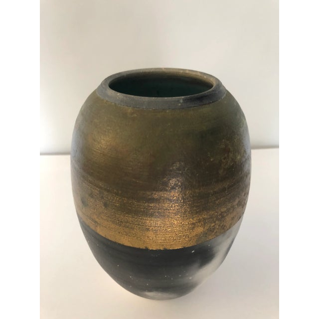 Artist Signed Southwestern Ceramic Raku Vase by Micheal Weinberg | Chairish