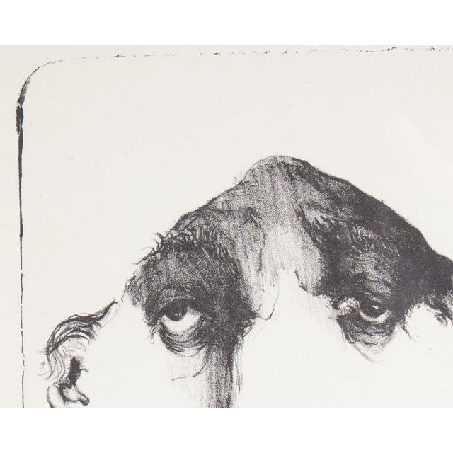 1966 Limited Edition Stone Lithograph Portrait by James L. Bruch | Chairish