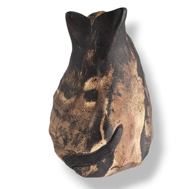 Studio Art Brown Ceramic Cat Bell | Chairish