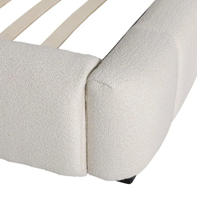 Torrey Tufted Off-White King Bed Frame | Chairish