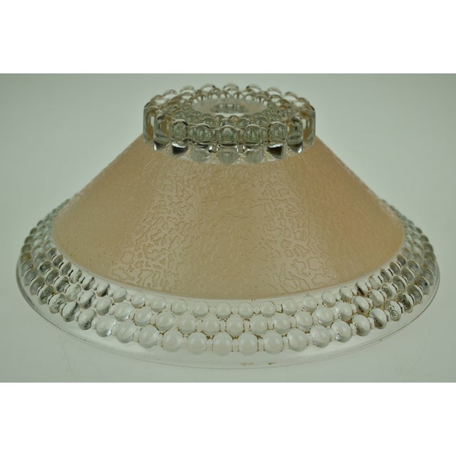 Mid Century Molded Glass Pink Ceiling Shade | Chairish