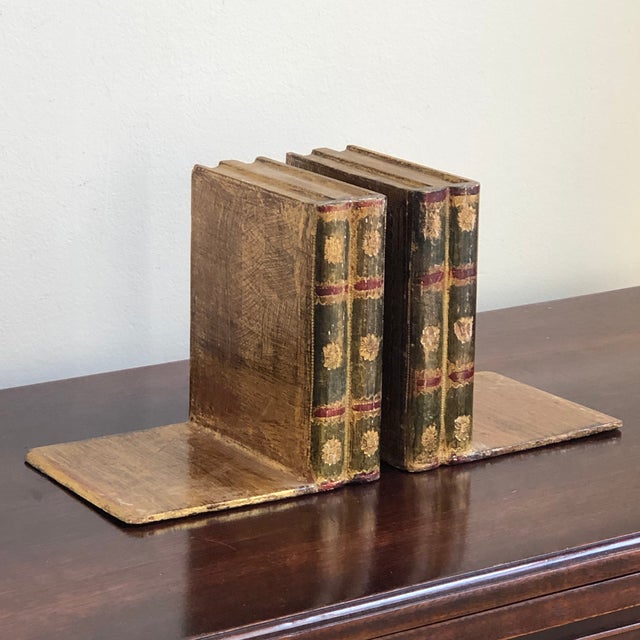 Mid-20th Century Florentine Giltwood Bookends — a Pair | Chairish