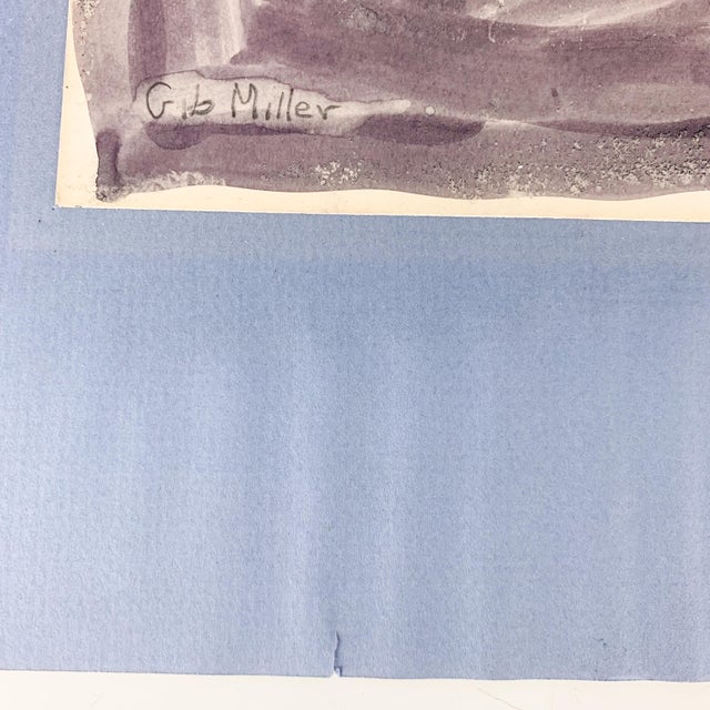 Vintage Mid Century Modern Abstract Life Study Figure Nude Watercolor ...