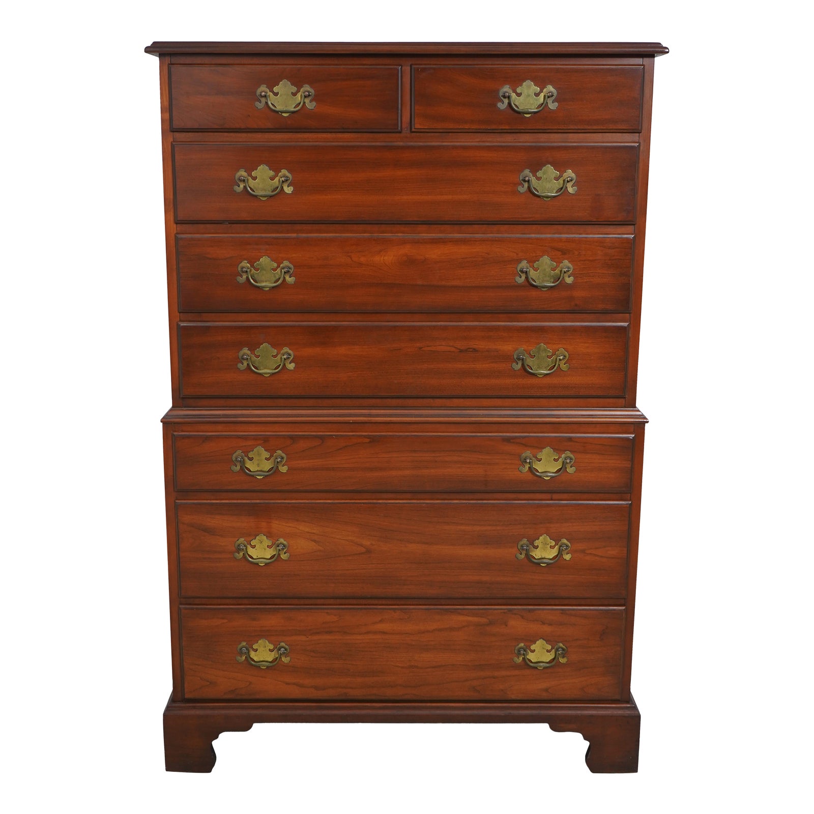 Henkel Harris Cherry Rafferty High Chest of Drawers | Chairish