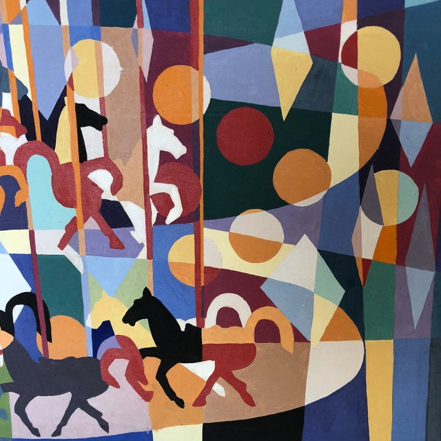 1965 Abstract Carousel Painting | Chairish