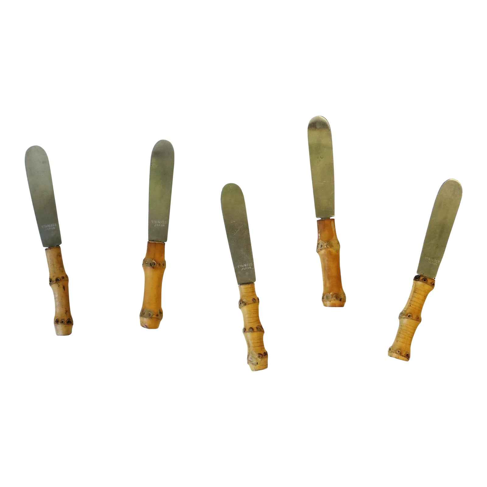 Bamboo Appetizer Knives, Small- Set of 5 | Chairish