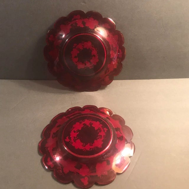 Pair of Antique Bohemian Ruby Red Glass Plates, Europe , Circa 1860 for ...
