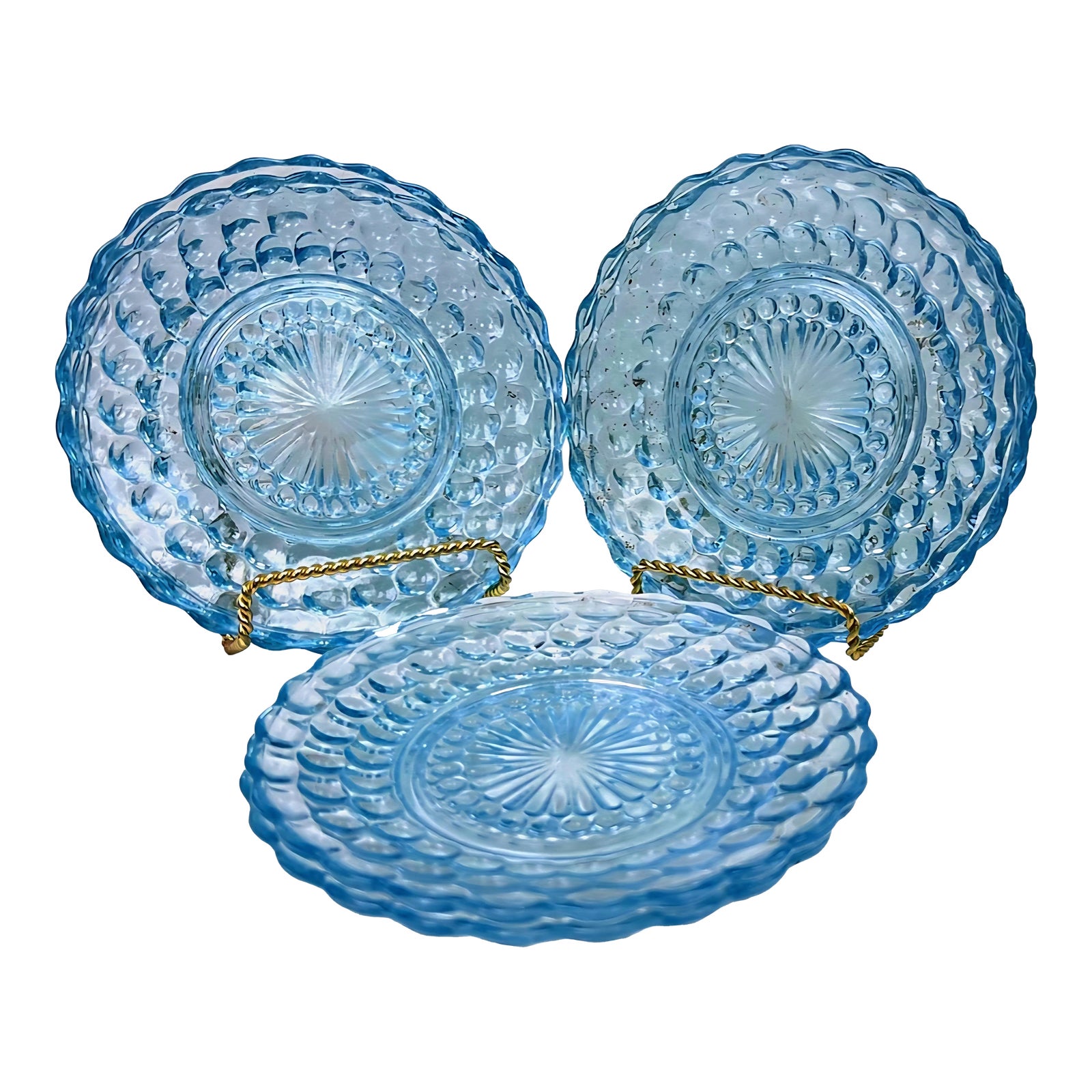Mid 20th Century Anchor Hocking Sapphire Blue Bubble Depression Glass ...