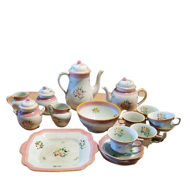 1940s Adams Calyx Ware Lowestoft Coffee and Tea Set-20 Pieces | Chairish