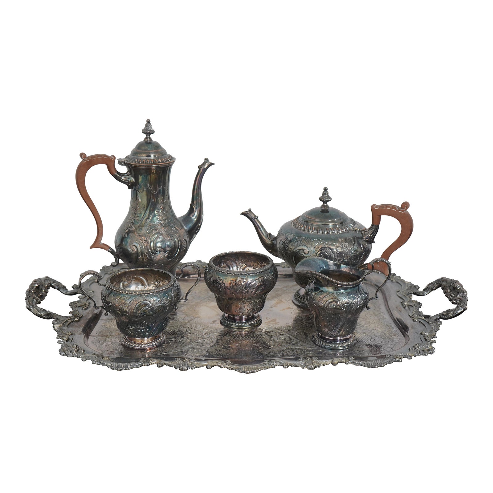 English 6 Piece Silverplate Tea Set | Chairish
