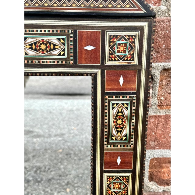 Vintage Mosaic Wood Inlaid Mirror | Chairish