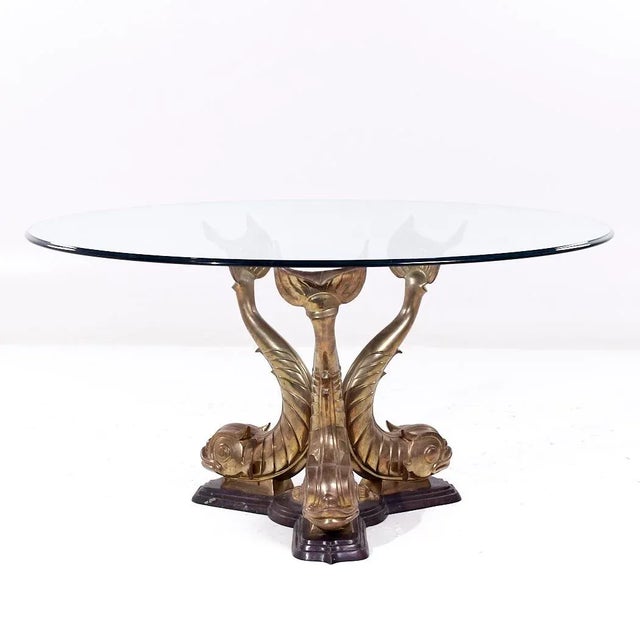 Mid Century Brass Koi Dining Table | Chairish