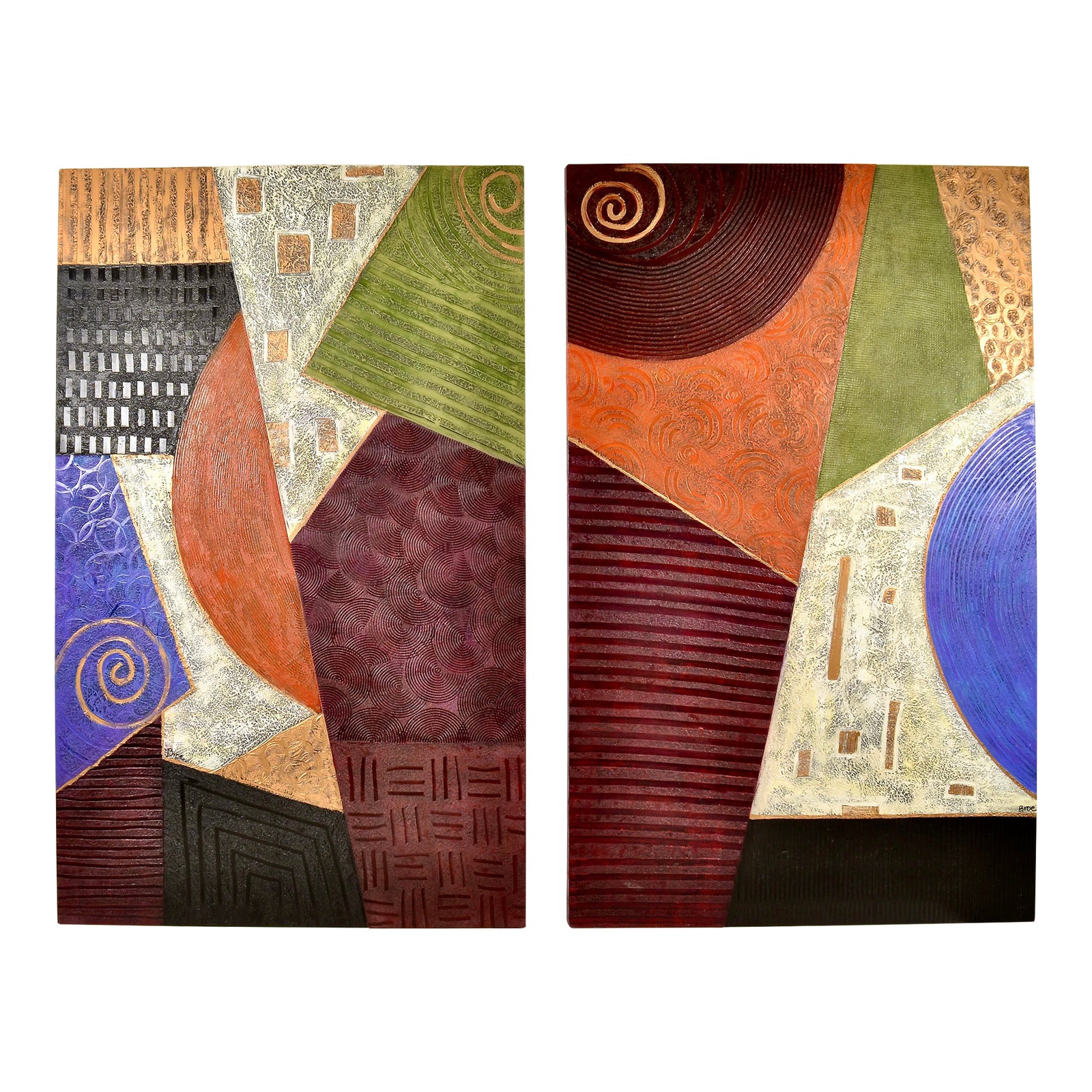 Pair Large Scale Works on Canvas by Joy Broe, Circa 1990s | Chairish