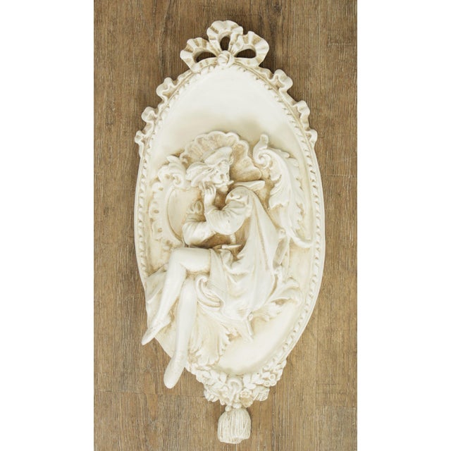 Renaissance Style Carved White Painted Wall Plaques - a Pair | Chairish