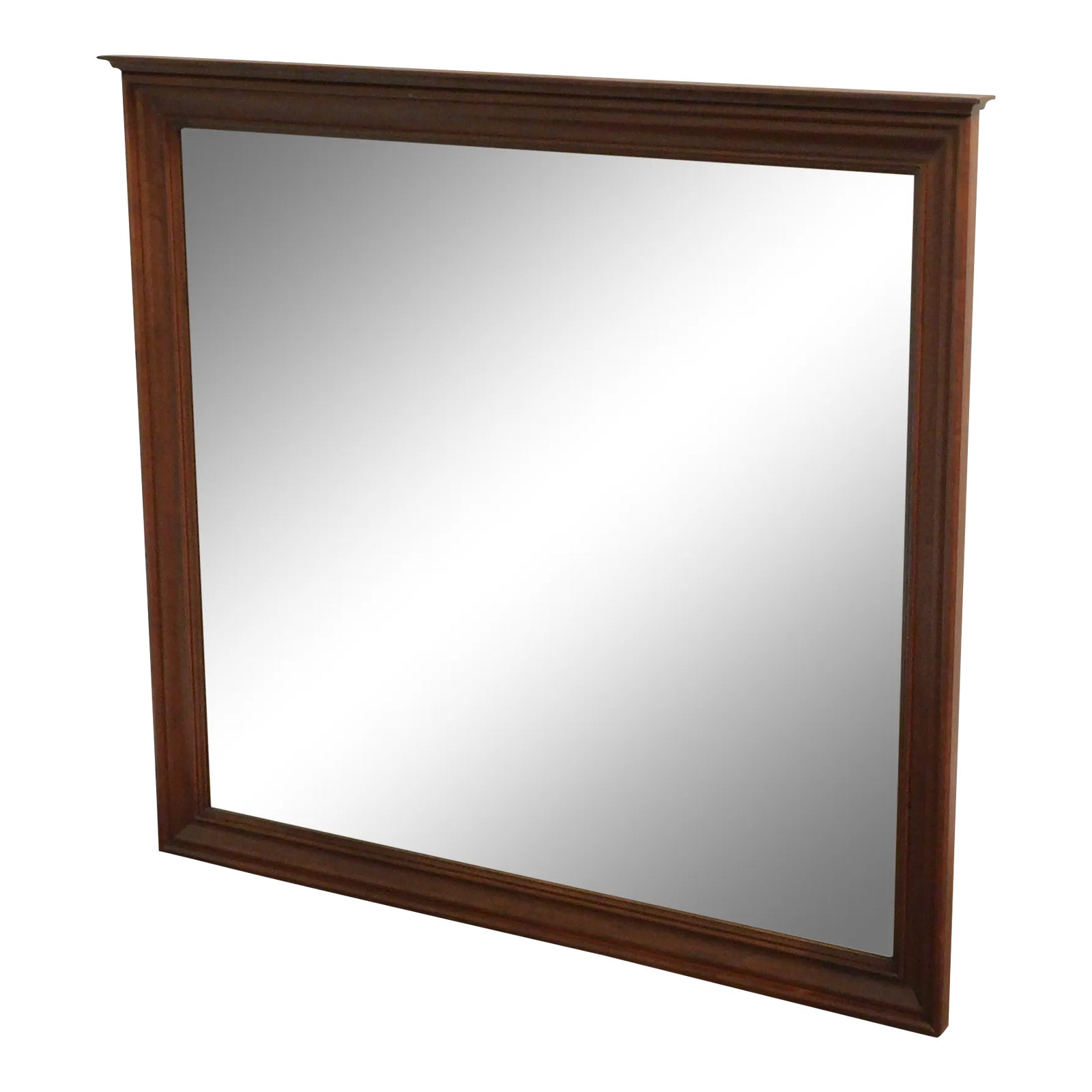 Traditional Cherry Wood Frame Beveled Mirror | Chairish