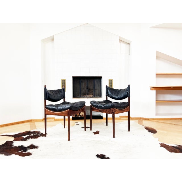 1960s Kristian Vedel Black Leather "Modus" Side Chair | Chairish