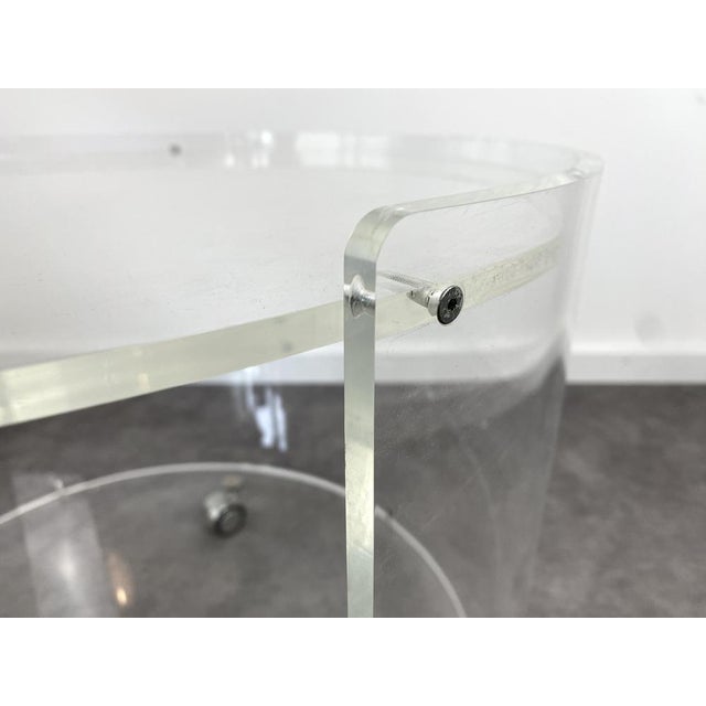 Rollable Acrylic Glass Table, 1980s | Chairish