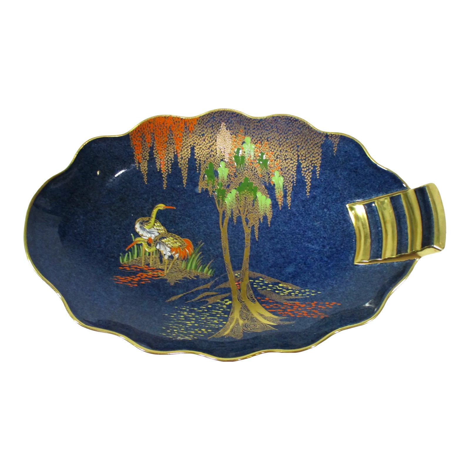 1920s Art Deco Oval Hand Painted Carlton Ware Porcelain Serving Dish ...