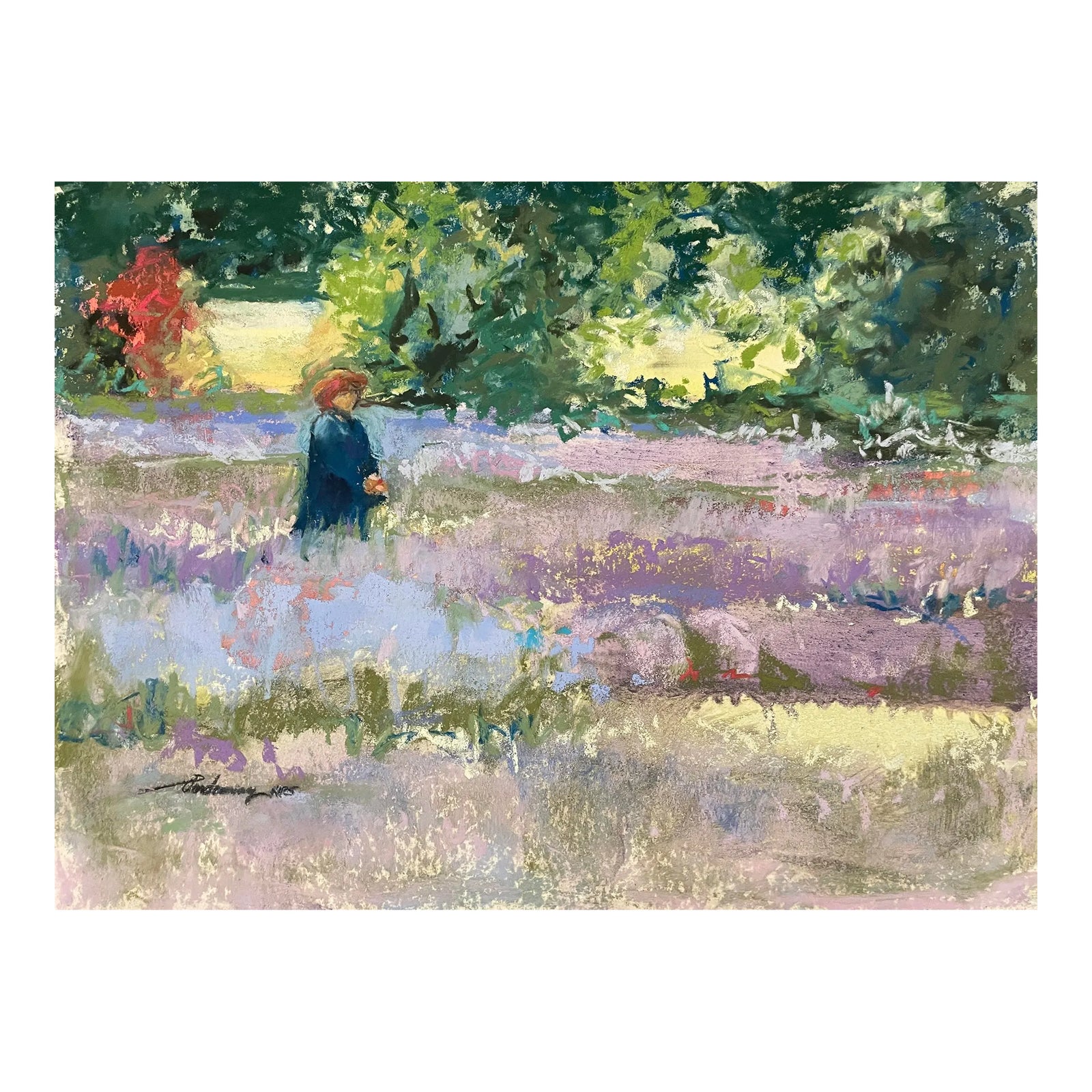 Lavender Fields Landscape Pastel by Susan Glendenning | Chairish
