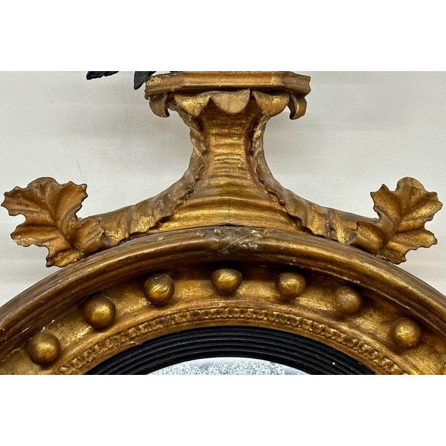 Antique Federal Style Gilt Gold Convex Wall / Console / Pier Mirror ...