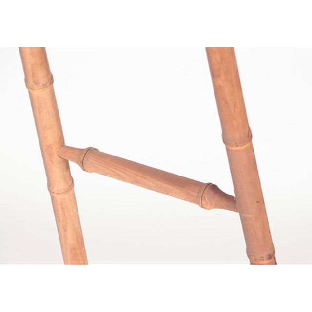 Late 19th Century Wooden Folding English Faux Bamboo Library Ladder or ...
