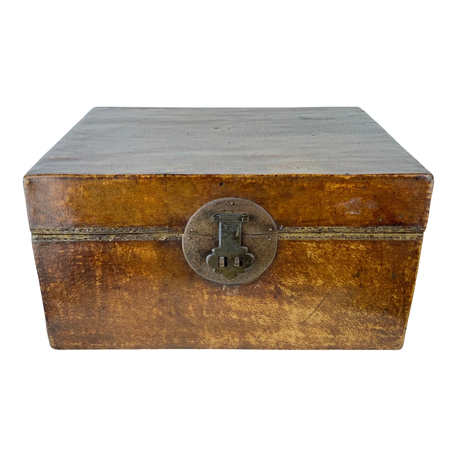19th Century Hide Box | Chairish