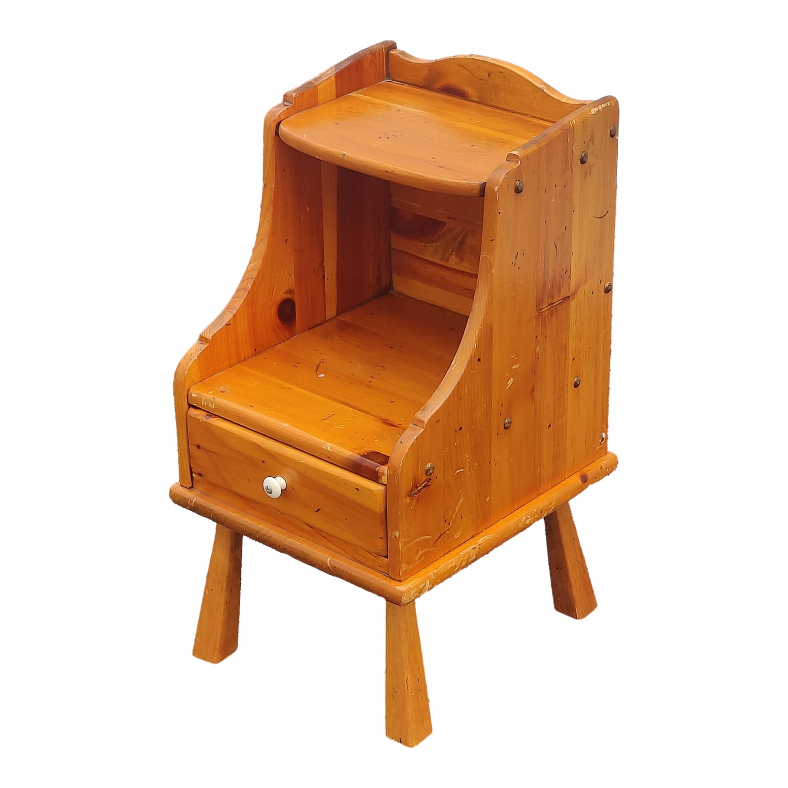 Vintage Ethan Allen Pine Old Tavern Chairside Table/Chest | Chairish