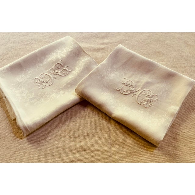 Circa 1860 Antique French Linen Napkins- Set of 2 | Chairish