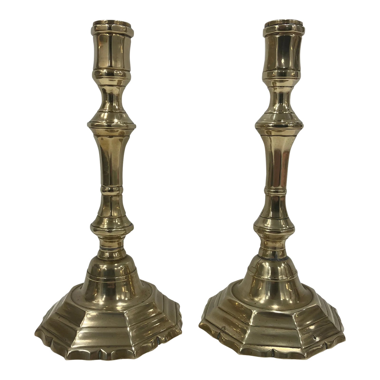 Pair of Early 18th Century Louis XIV Period Candle Sticks | Chairish