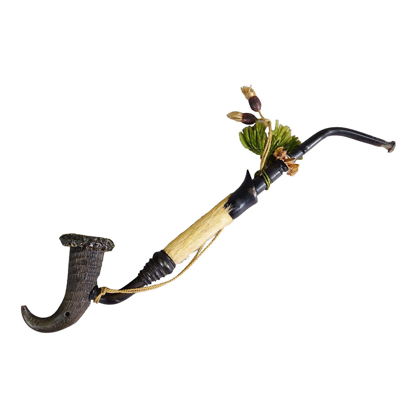 Antique Black Forest Tobacco Pipe With Chamois Horn Around 1900 | Chairish