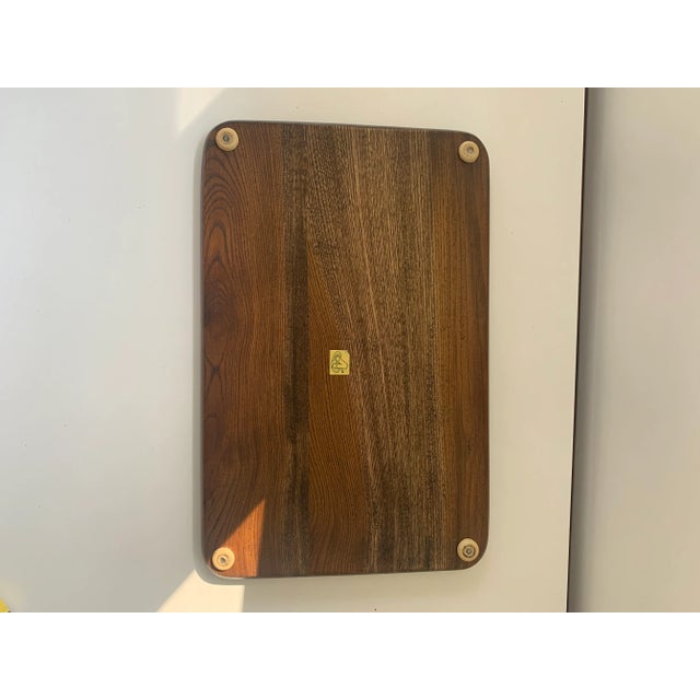 Vintage Wood & Ceramic Tile Cheese Board / Charcuterie Set | Chairish