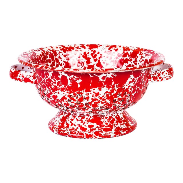 Crow Canyon Home Splatterware, Small Berry Colander in Red & White ...